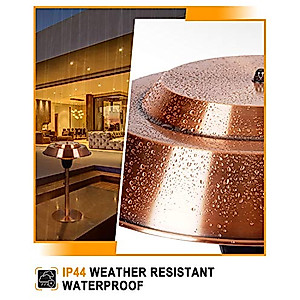 Star Patio Electric Patio Heater, Outdoor Heater, 1500W Infrared Heater with Brush Copper Finished, Tip-Over Protection, Electric Tabletop Heater, IP44 Waterproof, STP1566-CT-B