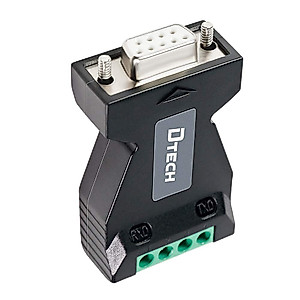 DTECH RS232 to RS485 Converter Serial Adapter with 4 Position Terminal Block for Long Haul Data Communication Supports 600W Anti-Surge