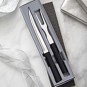 Rada Cutlery Carving Knife Set – Stainless Steel 2-Piece Carving Set With Stainless Steel Black Resin Handles
