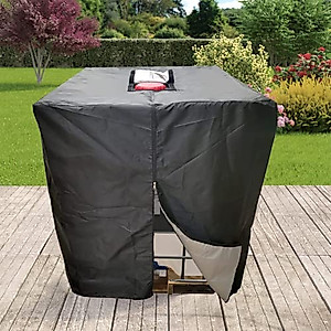 J&C 420D IBC Tote Cover Waterproof Plastic Water Storage Tank Cover with Zipper Cover for Outdoor IBC Totes Dust Cover for Water Barrel 1000L Patio Water Container Protector IBC Tote Covers