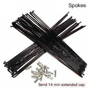 Bicycle Spokes, Mountain Cars 14G Wire Strip Car Round Spoke Stainless Steel Black Spoke 82mm-275mm (尺寸 : 245 mm, 属性 : 10Pcs)