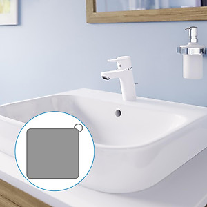 4PCS Silicone Shower Drain Cover & Square Shower Stopper for Drain, 6 Inch Drain-Cover Tub Stopper, Bathtub Drain Deodorizing Cover for Shower, Laundry Sink Silicone Drain Cover (Grey, White)