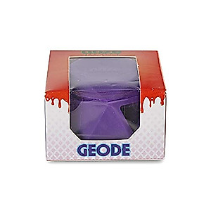 Ooze Geode Silicone Glass Container 10mL (Ultra Purple) 1ct - (1.6"x1") Glass Silicone Container - Gemstone Shape Silicone Container With Glass Stash Jar Insert - Glass Silicone Containers