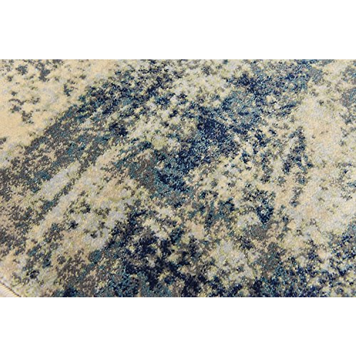 Unique Loom Mystic Collection Area Rug - Seine (2'x 6' Runner, Navy Blue/ Beige)