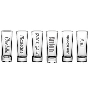 Alankathy Mugs 2 oz Tall Shot Glass Personalized customized Name