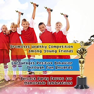 Forest & Twelfth Golden Award Trophies, 6 inch Replica Statues, 6 Pack Realistic Trophy Awards for Birthday Parties, Celebrations, Anniversaries, Giveaways, Sports Awards, and More