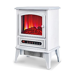 Electric Fireplace Compact Electric Fireplace Stove, 22”Freestanding Stove Heater with Remote Control Realistic Flame Overheating Safety Protection, for Small Spaces，2000W Fire Flame Effect ( Color :