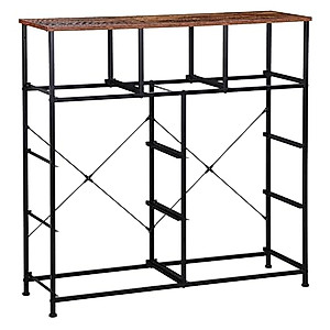 SUPER DEAL Dresser for Bedroom Fabric Dresser Storage Tower Tall Chest Organizer Unit with 9 Drawers for Living Room Nursery Entryway Closets, Steel Frame, Wood Top Rustic Brown