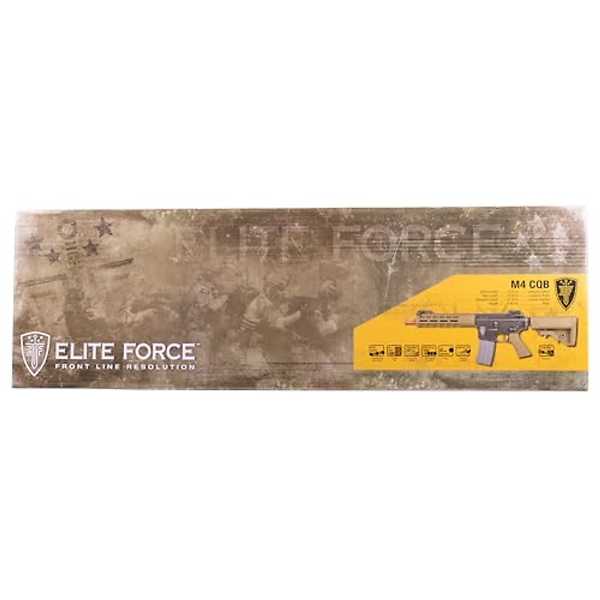 Elite Force M4 AEG Automatic 6mm BB Rifle Airsoft Gun, CQB, Black/Tan