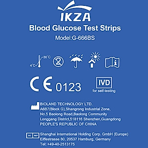 IKZA G-666BS Blood Glucose Test Strips, Include 100 Diabetes Blood Test Strips and 100 Lancets Compatible G-666B, Pain Reduction Design, Glucometer Accessories, Glucose Meter Test Strips for Home Use