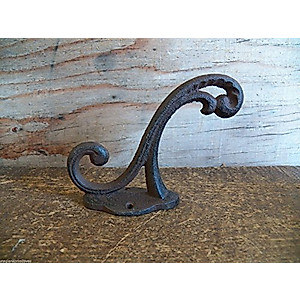 Coat Hat Hooks Cast Iron Lot Set of 6 Double Hook 3.5 Inch Antique Vintage Style