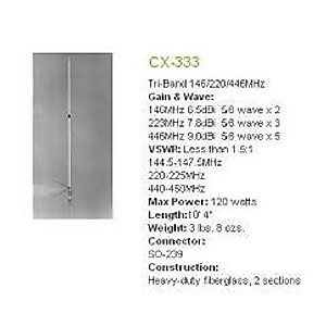 CX-333 CX333 Original Comet Tri-Band Base Antenna 2m/1.25m/70cm - UHF
