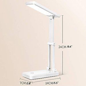 Eye-Caring LED Desk Lamp USB Charging Folding Touch Dimming Energy Saving Portable Small Table Lamp for Students and Children To Learn Office lamp (Color : Black)