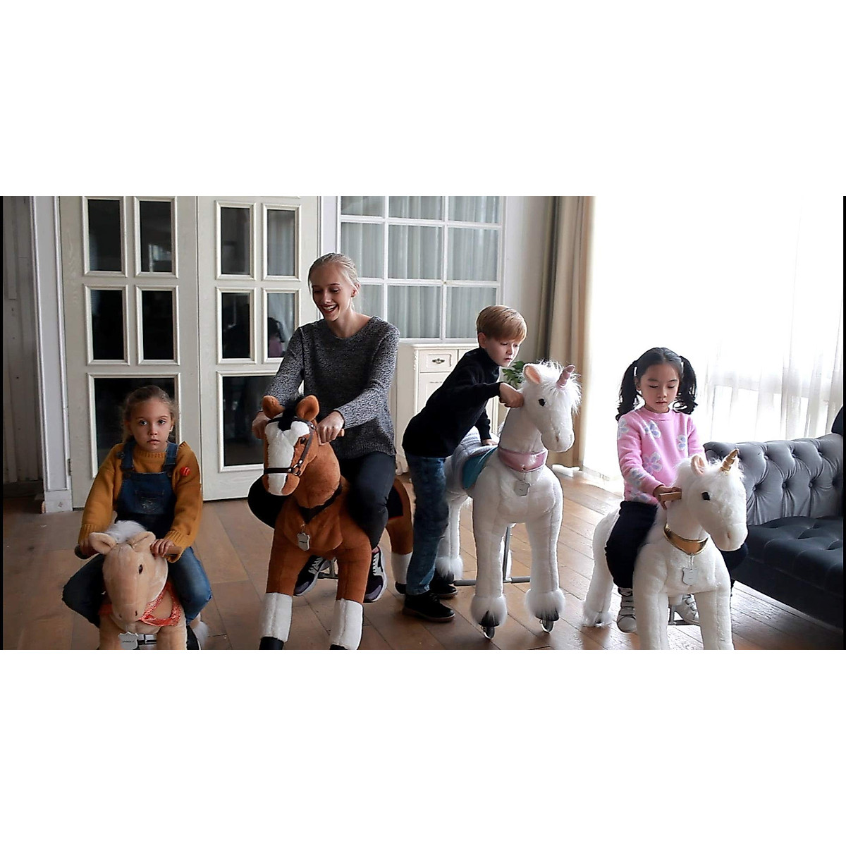 Ufree Horse Best Birthday Gift for Boys, Action Horse Toy, Rocking Horse with Wheels Giddy up Ride on for Kids Aged 3 to 6 Years Old, Amazing Birthday Surprise.