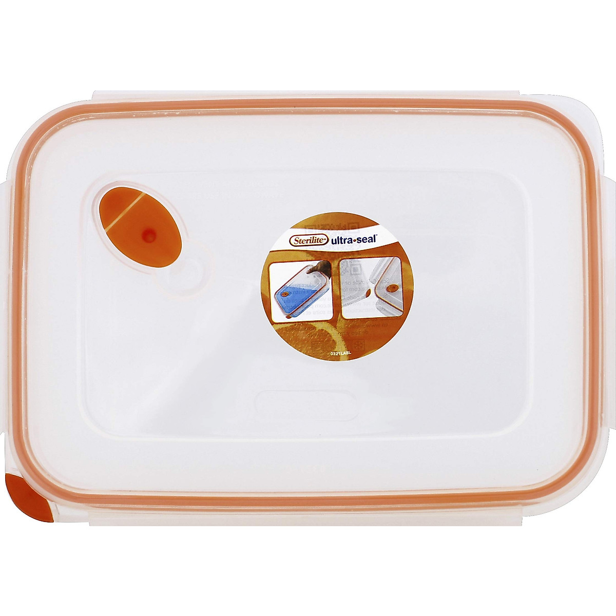 Sterilite 12.0 Cup Rectangle Ultra-Seal Food Storage Container, 6.63", Orange