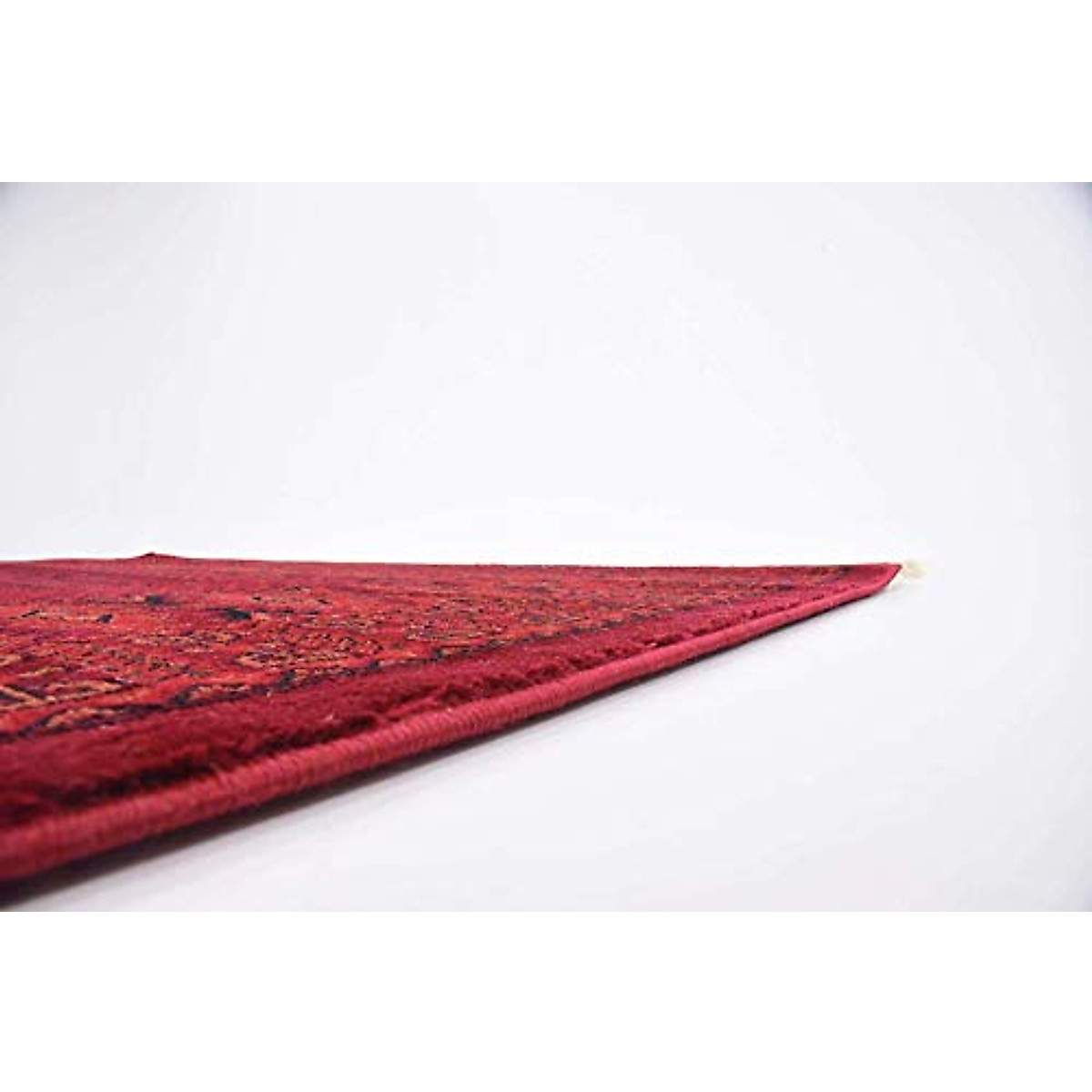 Unique Loom Tekke Collection Over-Dyed Saturated Traditional Torkaman Area Rug, 5 x 8 ft, Red/Black