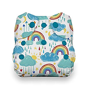 Thirsties Newborn All in One Reusable Cloth Diaper, Snap Closure, Rainbow (5-14 lbs)