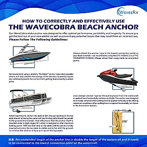 WAVESRX 12" Aluminum Sand Spike Beach Anchor - WaveCobra | Keeps Your Watercraft Securely Anchored Near Shore, Sandbar or in Shallow Water | Ultra Light Patent Pending Design for Jet Ski & Small PWC