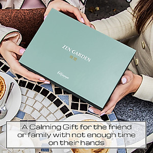 Ostranenie The Life Zen Garden Time, 11.8x8 inch Mini Zen Garden for Desk with Large Tray, 6-Rake Tool Set, and More Accessories for Relaxing Fidgeting, Enchanting Japanese Room Decor