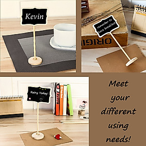 15 Pack Wood Mini Chalkboard Signs with Support Easels, Place Cards, Small Rectangle Chalkboards Blackboard for Weddings, Birthday Parties, Message Board Signs and Special Event Decorations