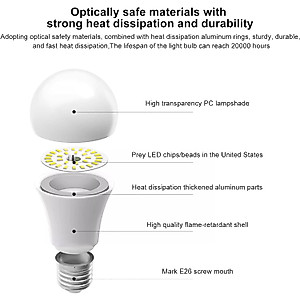 realmoon Full Spectrum Sun Light Bulb - A19 9W, Boosts Energy, Mood & Performance, Near-Perfect Color Rendering, Imitate Sunlight Indoors for a Happy Life, American Pry LED Beads,CRI of 98+