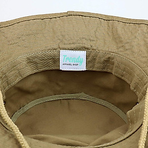 Trendy Apparel Shop XXL Oversize Large Brim 100% Cotton Outdoor Boonie Hat - Khaki - 3XL