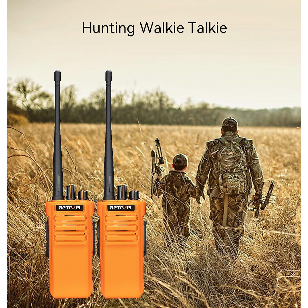 Retevis RT29 Walkie-Talkies Long Range for Adults, Strong Penetration Two Way Radios with 3200mAh Rechargeable, Professional 2 Way Radios Long Range for Hunting(3 Pack)