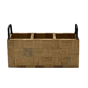 Gourmet Basics by Mikasa Avery Checkered Wood Flatware Caddy, Assorted