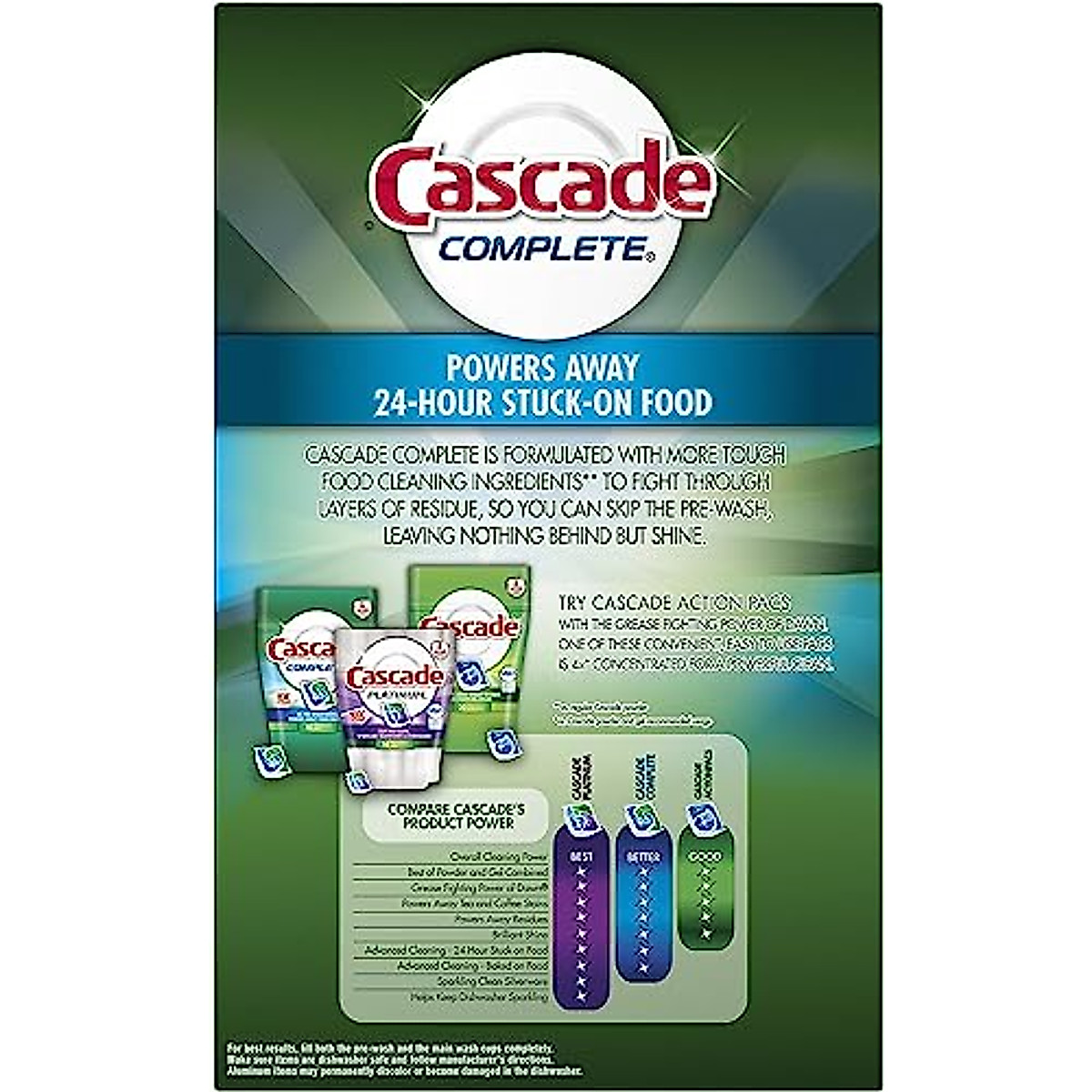 Cascade Complete Powder Dishwasher Detergent, Fresh Scent, 75 oz, White