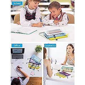 JARLINK 20 Pack 10 Colors Zipper Mesh Pouch, Pencil Pouch Pen Bag Multipurpose Travel Bags for Office Supplies Cosmetics Travel Accessories Multicolor