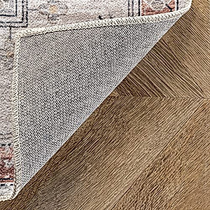 nuLOOM Banks Vintage Machine Washable Area Rug, 8' x 10', Beige