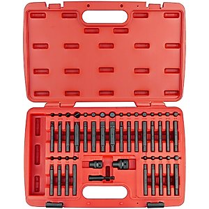 KAIFNT K459 Impact Driver Sturdy Bit Set with Adapters, 5/16-Inch Hex Shank, 53-Piece