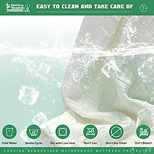 UNILIBRA Queen Size Waterproof Mattress Protector, 3D Air Rayon Made from Bamboo Cooling Mattress Cover, Breathable Deep Pocket Mattress Pad Fits to 8''-21'' White