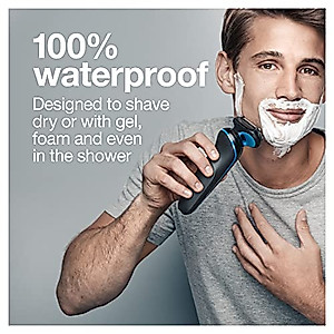 Braun Series 5 5031s Electric Shaver with Precision Trimmer and Cleansing Brush Attachments, Wet & Dry, Rechargeable, Cordless Foil Shaver, Blue