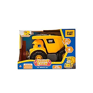 CAT Construction Toys, Junior Crew Lil' Movers Remote Control Truck, RC Car + Dump Truck, Working Headlights, with Child Friendly Controller