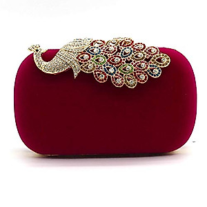 Kingluck Womens Evening Clutch Cocktail Wedding Party Handbag Clutch Purse Decorative Drill, Red, L16*w10*6cm