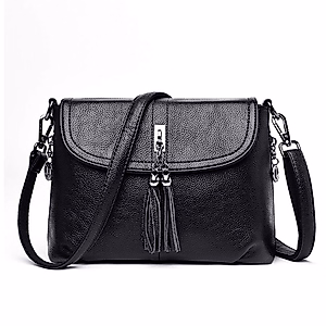 MINTEGRA Crossbody Bag for Women with Tassel Functional Shoulder Purse Saddle Messenger Bag