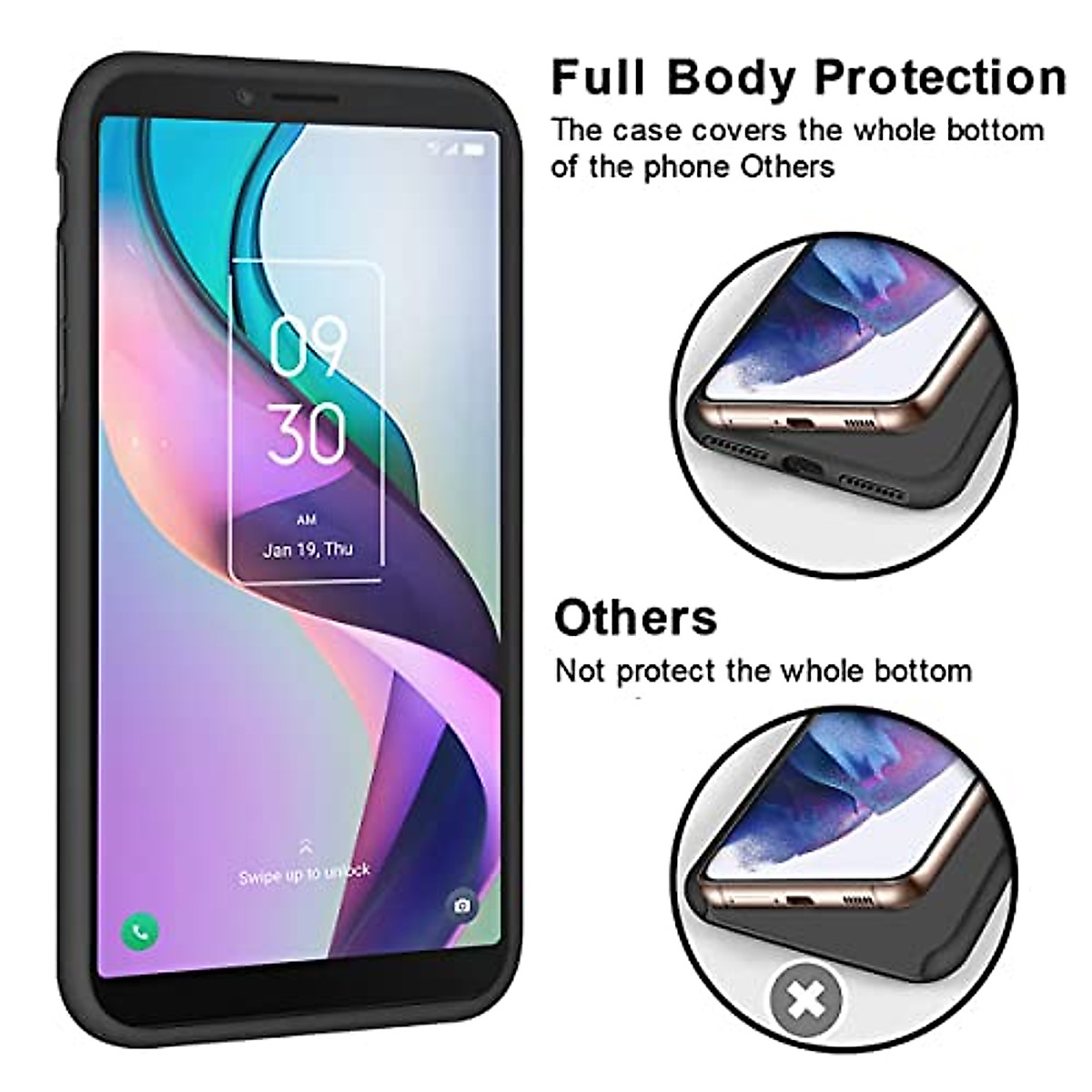 Custom Phone Case for Motorola ThinkPhone, Anti-Scratch TPU Soft Shock-resistand Protective Case Personalized Customized Multi-Picture Case Anniversary Xmas Birthday Present, Black