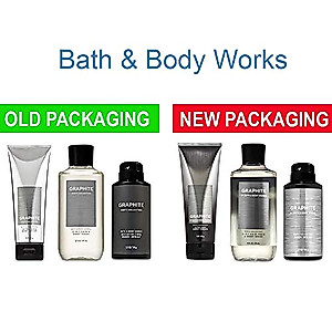 BATH AND BODY WORKS, GIFT SET GRAPHITE FOR MEN ~ BODY WASH ~ BODY CREAM AND DEODORIZING BODY SPRAY- FULL SIZE