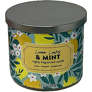 Mainstays 14oz Lemon Leaves and Mint Candle 4-Pack
