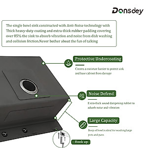 25 Kitchen Sink Drop In - Donsdey 25"x22" Kitchen Sink Ledge Workstation 16 Gauge Stainless Steel Single Bowl Drop In Topmount Laundry Utility Kitchen Sink Basin