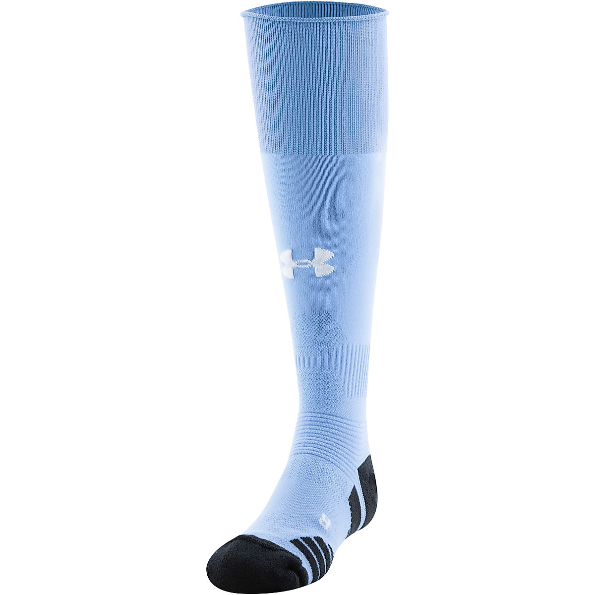Under Armour Youth Soccer Over-The-Calf Socks, 1-Pair, Carolina Blue/Black/White, Small