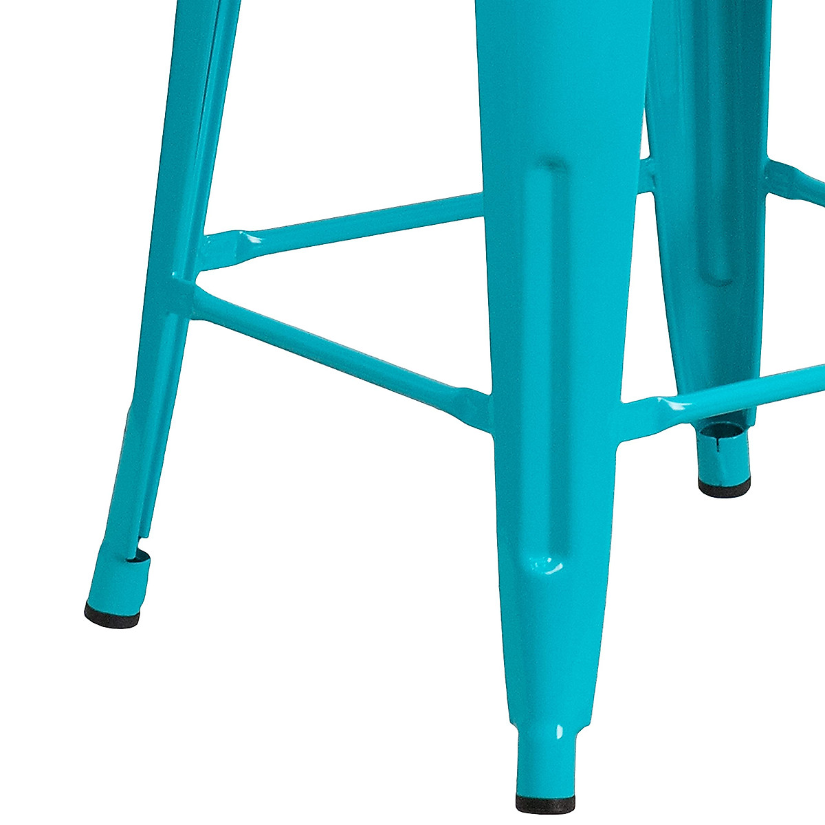EMMA + OLIVER Commercial Grade 24" H Backless Teal-Blue Indoor-Outdoor Counter Height Stool