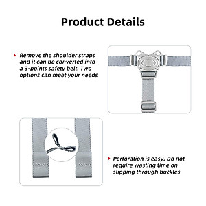 IRICHNA High Chair Straps, Adjustable Harness Baby Safety Strap Belt for Stroller Pushchair Pram Buggy High Chair Baby Harness Safety Harness Strap Belt (Grey)