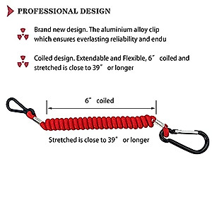 8M0092849 Boat Engine Emergency Stop Switch Safety Lanyard Cord Replacement for Mercury Mercruiser Outboard Motor - 15920T54 15920A54 15920Q54, 39 Inch/100cm Long (New Red)