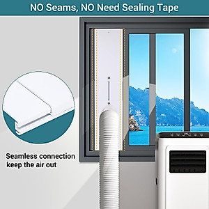 Brosyda Portable Air Conditioner Window Vent Kit with 5.1" AC Exhaust Hose & Coupler, Adjustable Portable AC Window Vent Kit, Upgraded Seamless Window Panel Kit for Sliding Windows