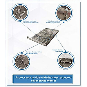 Premium Home Griddle Cover: for Camp Chef FTG600 Griddle Cover, Camp Chef Accessories, Camp Chef Flat Top Grill Cover, Camp Chef Cover, Great for Outdoors, use as Tabletop, Diamond Plate Aluminum