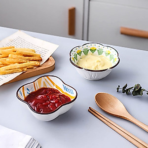 Lyellfe Set of 12 Ceramic Pinch Bowl, Small Bowls for Dipping, 4 Oz Soy Sauce Dish, Handmade Prep Charcuterie Board Bowl for Yogurt, Souffle, Ice Cream, Side Dish