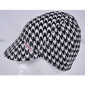Comeaux Caps Reversible Welding Cap Black and White Houndstooth Size 7 1/4