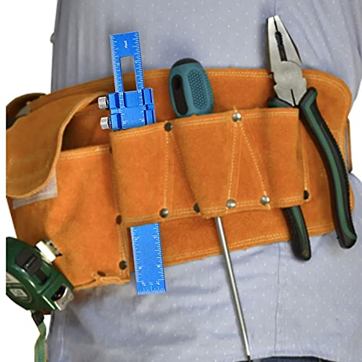 TOURACE Aluminum Woodworking Rulers with Slide Stop (3 Pcs) Precision Pocket Ruler Metal T Track Ruler, Square Ruler Inch and Metric Marking Measuring Scribing Ruler